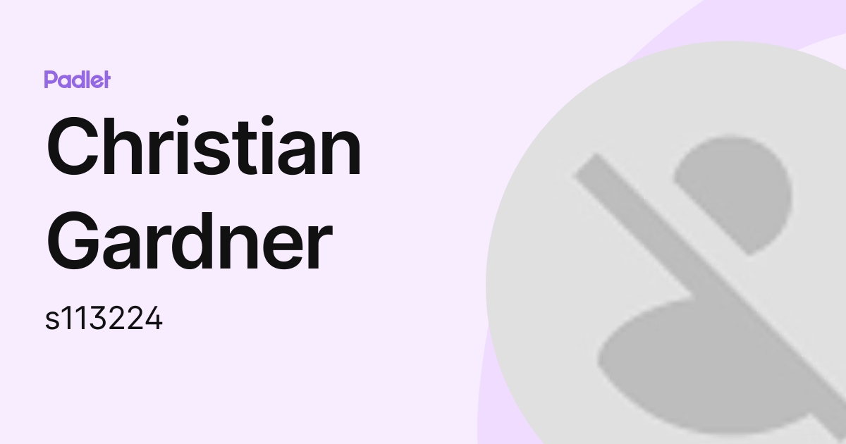 Christian Gardner (s113224) profile | Padlet