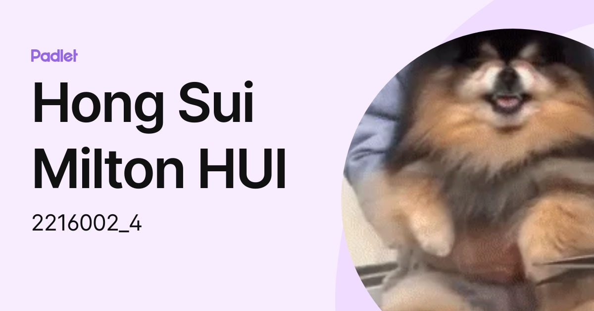 Hong Sui Milton HUI (22160022) profile | Padlet
