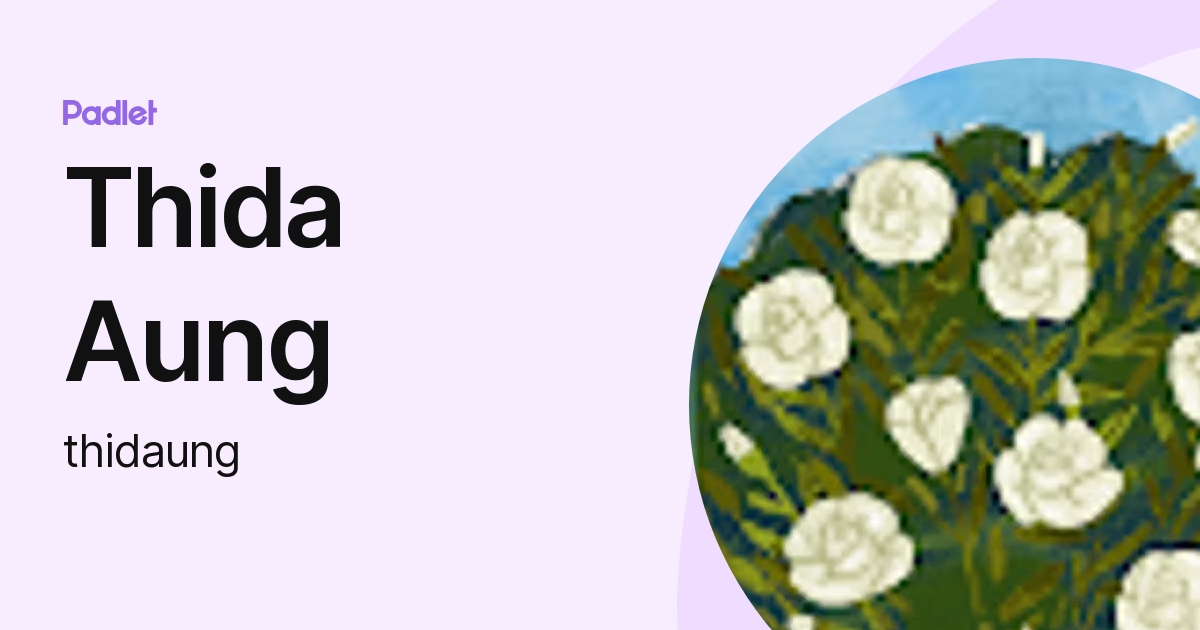 Thida Aung (thidaung) profile | Padlet