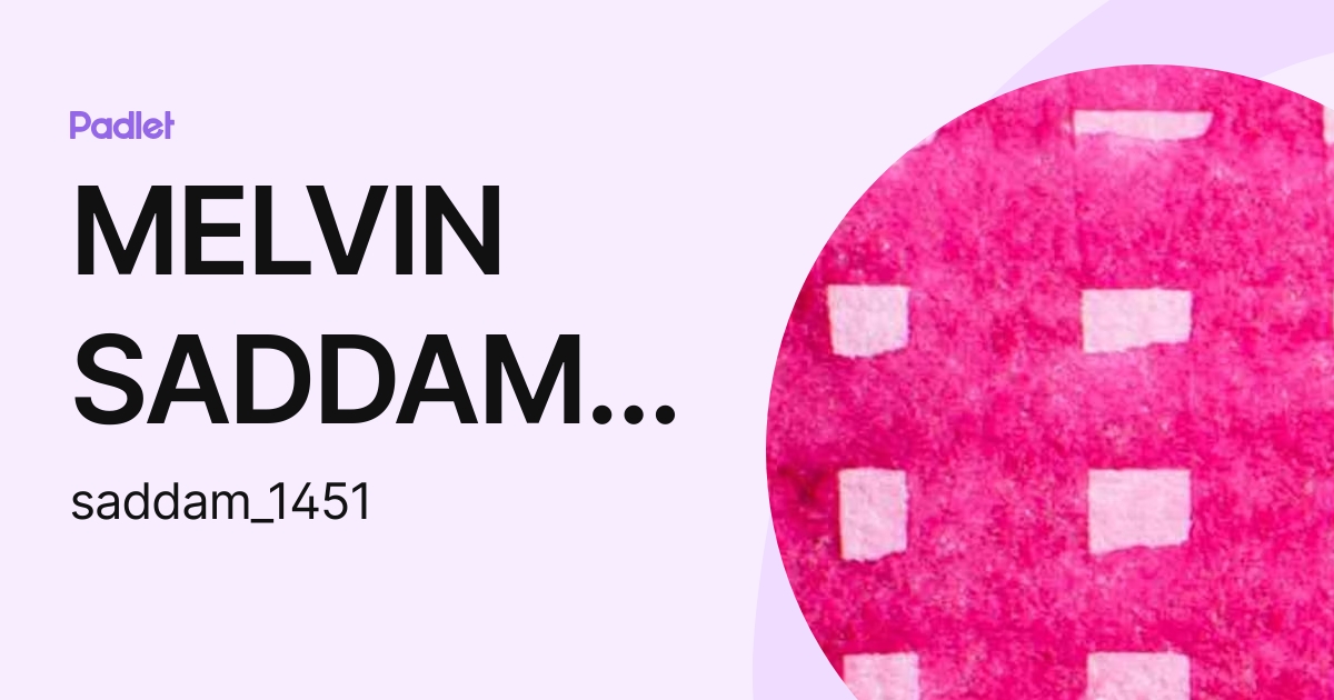 MELVIN SADDAM ARGUETA MENJIVAR (saddam_1451) profile | Padlet