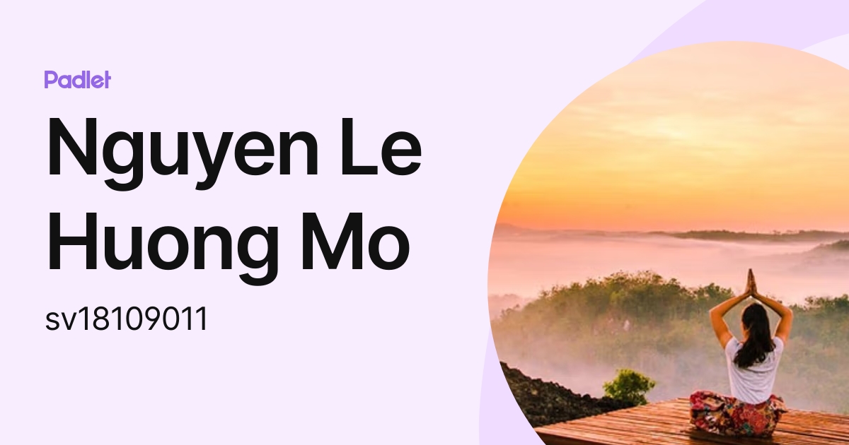 Nguyen Le Huong Mo (sv18109011) profile | Padlet