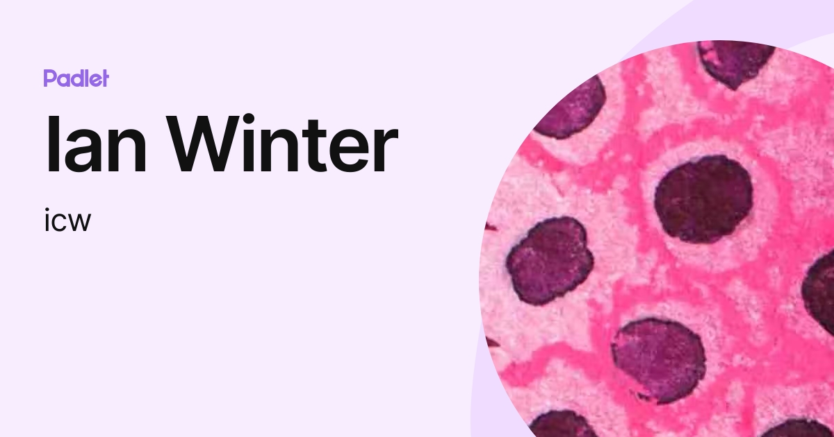 Ian Winter (icw) profile | Padlet