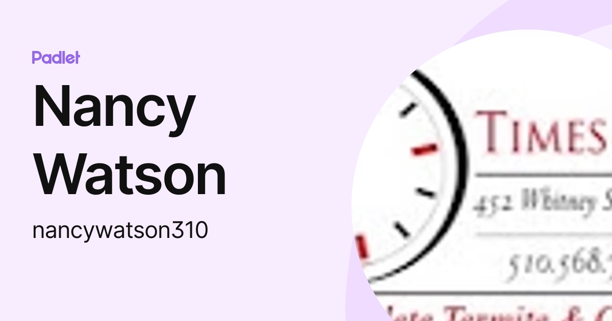 Nancy Watson (nancywatson310) profile | Padlet