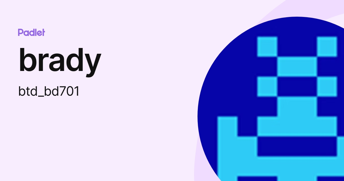 brady (btd_bd701) profile | Padlet