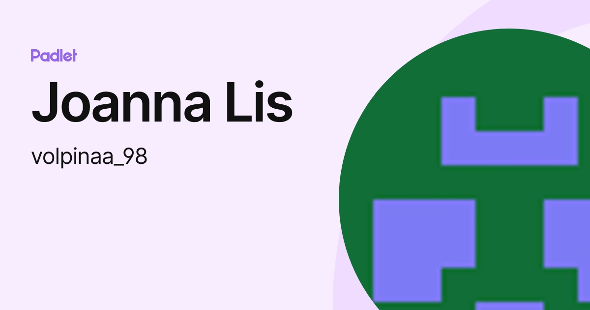 Joanna Lis (volpinaa_98) profile | Padlet