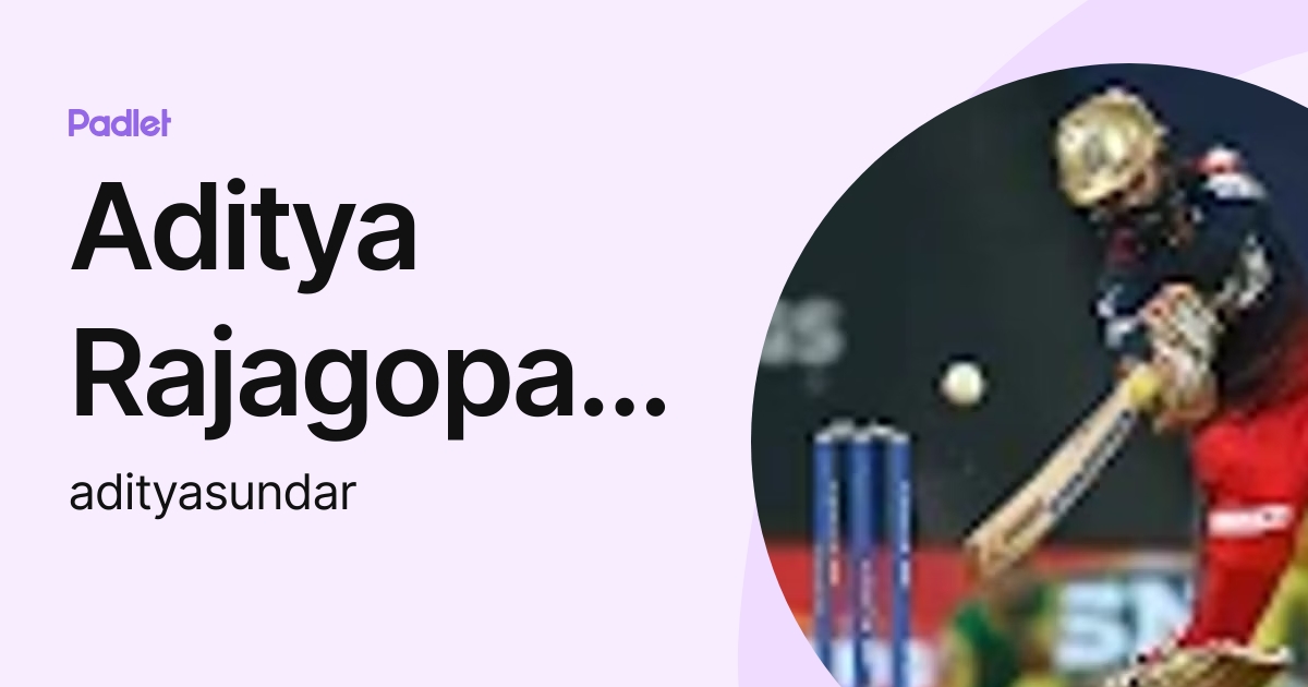 Aditya Rajagopalan Sundar (adityasundar) profile | Padlet