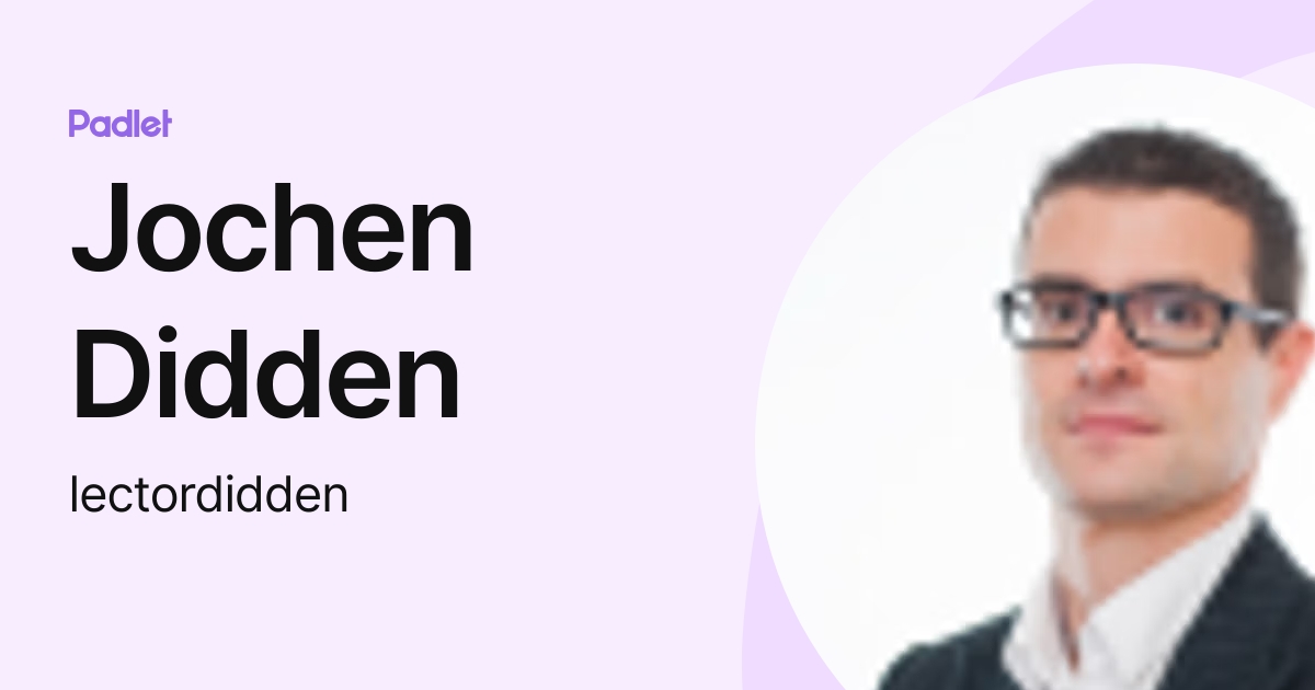 Jochen Didden (lectordidden) profile | Padlet