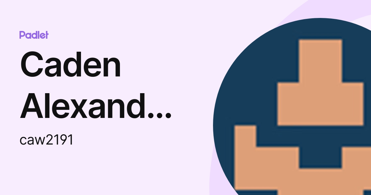 Caden Alexander Walker (caw2191) profile | Padlet