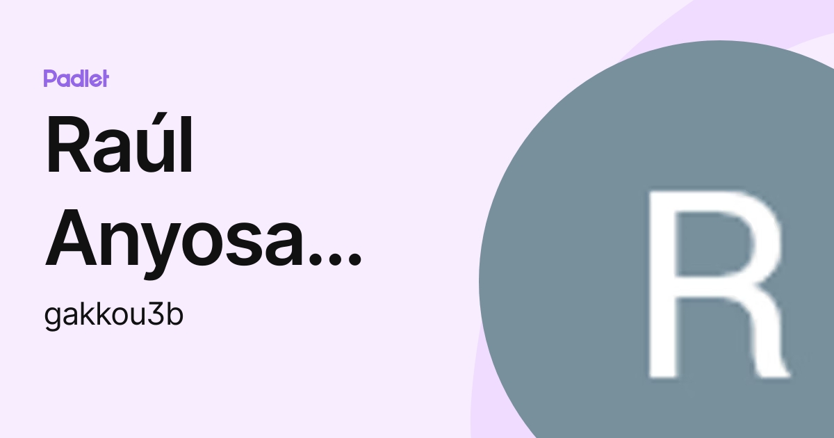 Raúl Anyosa Luján (gakkou3b) profile | Padlet
