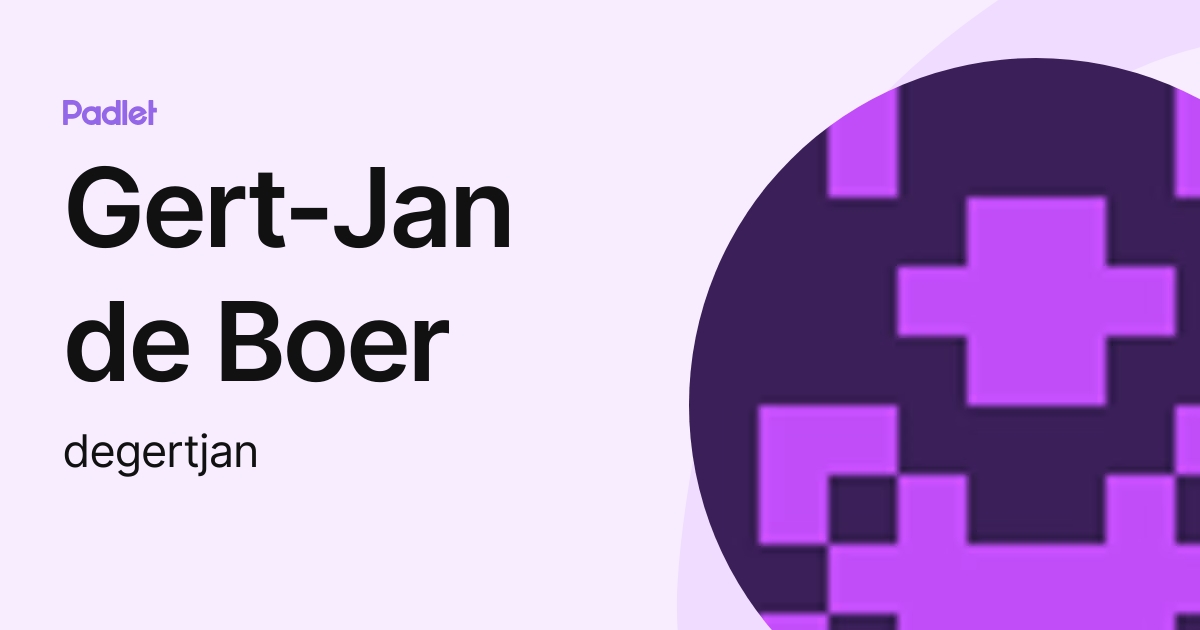 Gert-Jan de Boer (degertjan) profile | Padlet