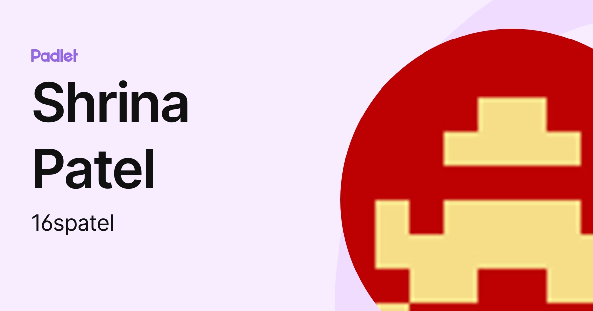 Shrina Patel (16spatel) profile | Padlet