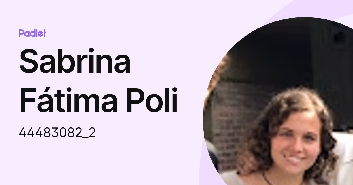 Sabrina Fátima Poli (444830821) profile | Padlet