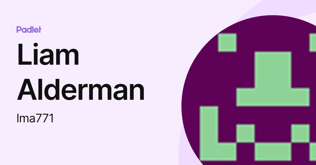Liam Alderman (lma771) profile | Padlet