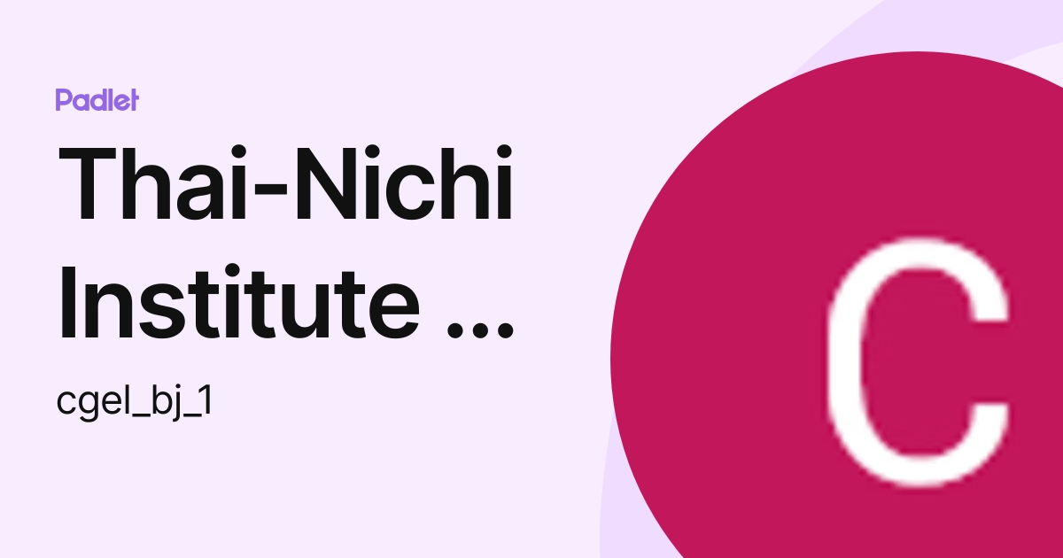 Thai-Nichi Institute of Technology Tax ID(0994000627955) (cgel_bj_1) profile | Padlet