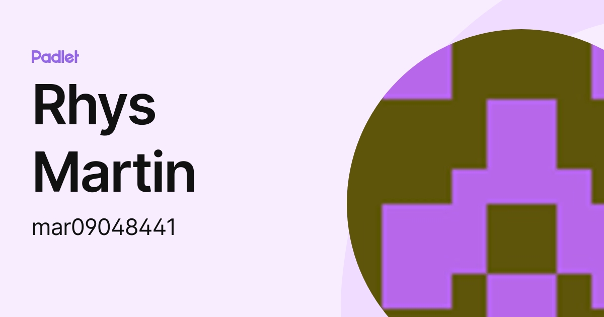 Rhys Martin (mar09048441) profile | Padlet