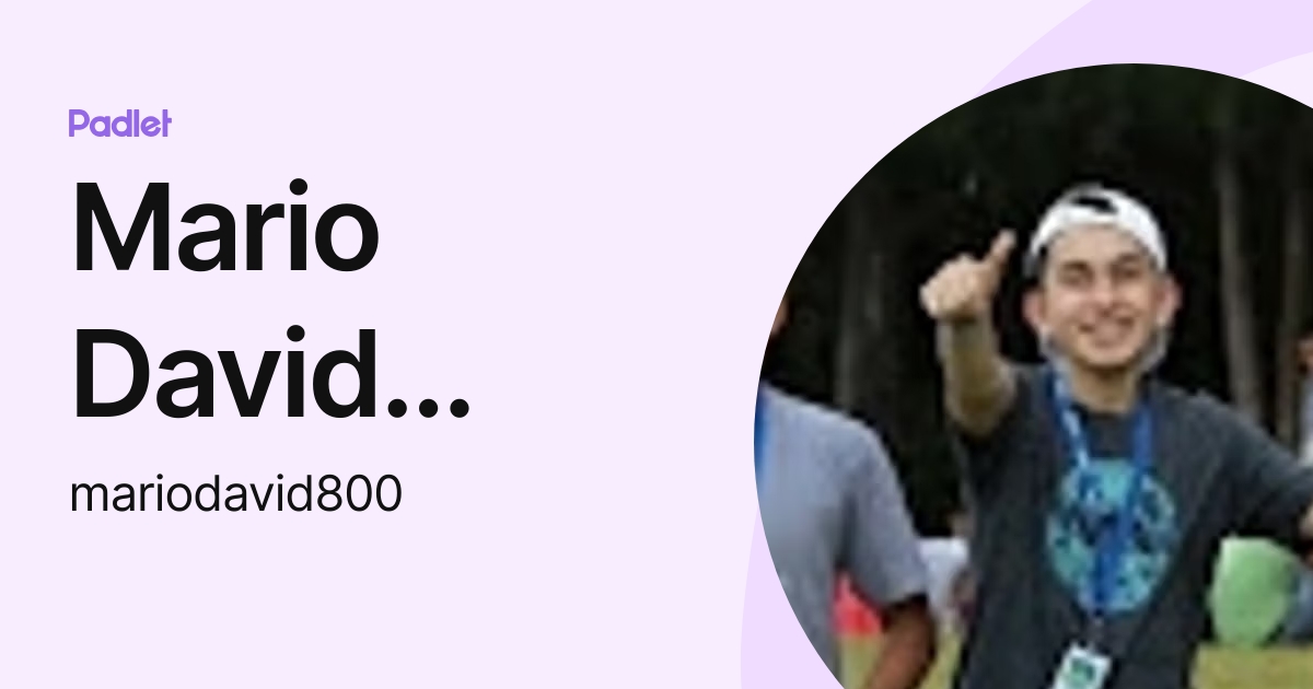 Mario David Barrios (mariodavid800) profile | Padlet