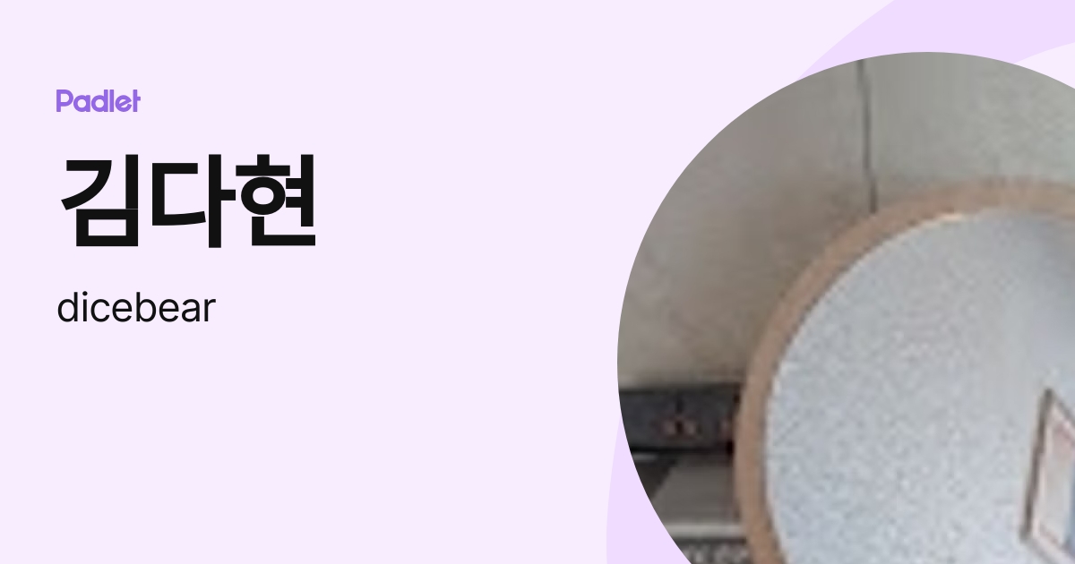 김다현 (dicebear) profile | Padlet