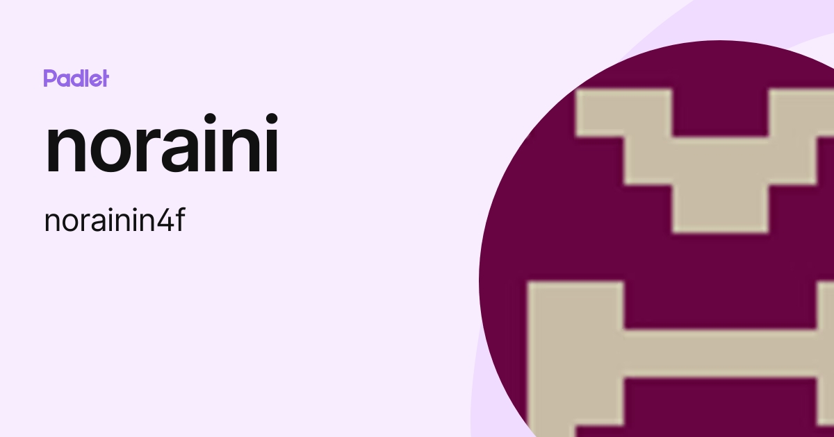 noraini (norainin4f) profile | Padlet