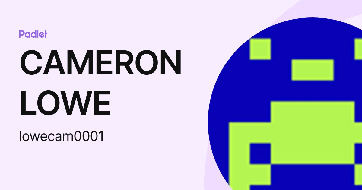 CAMERON LOWE (lowecam0001) profile | Padlet