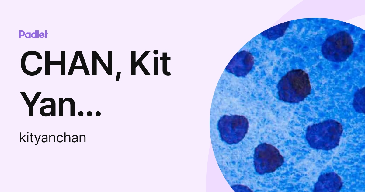 CHAN, Kit Yan [Student] (kityanchan) profile | Padlet