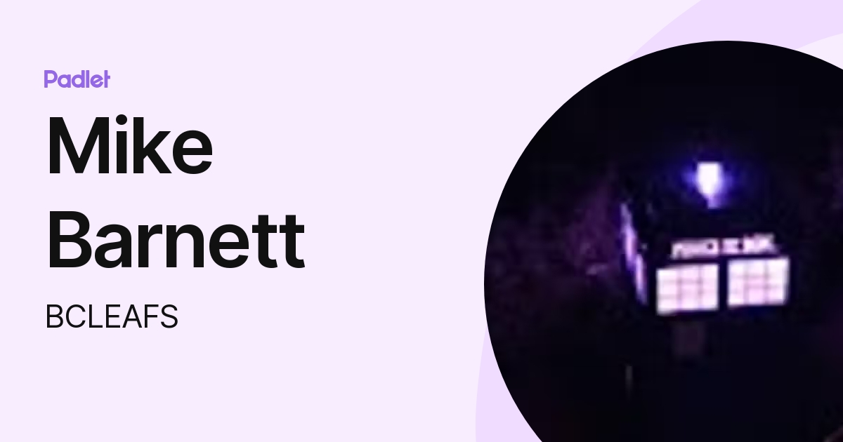Mike Barnett (BCLEAFS) profile | Padlet