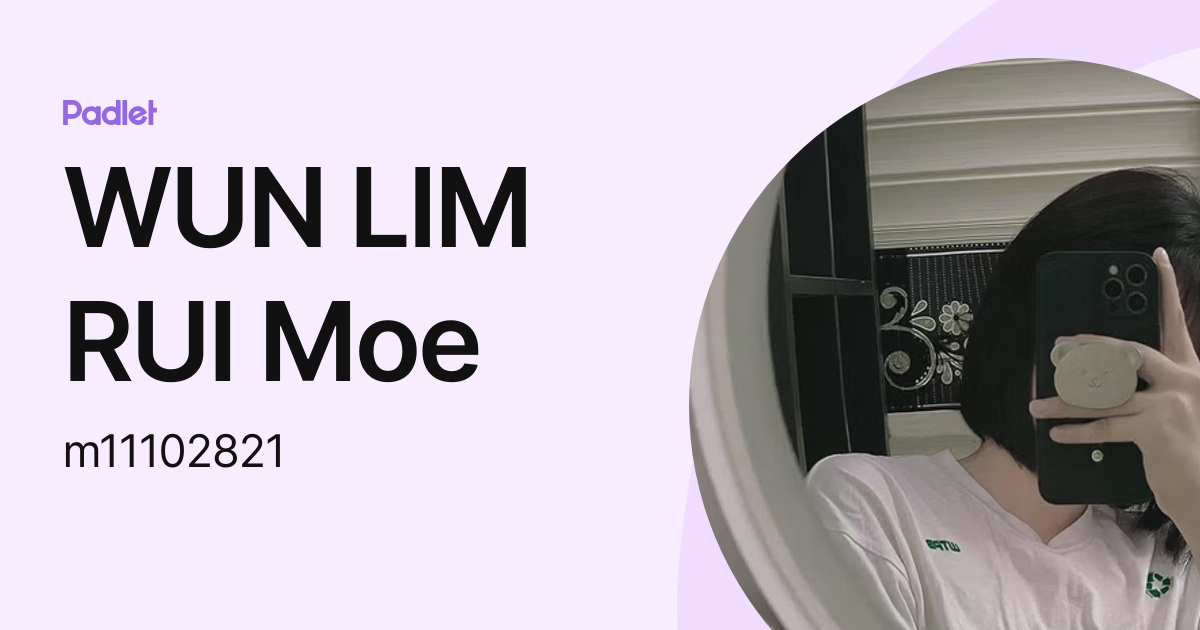WUN LIM RUI Moe (m11102821) profile | Padlet