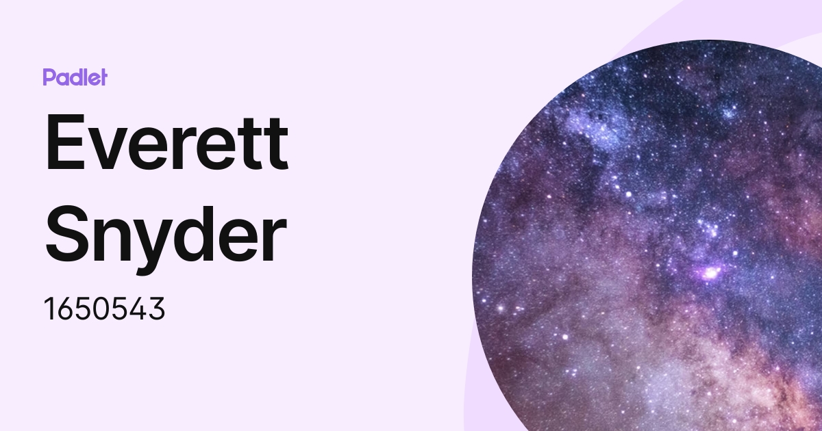 Everett Snyder (1650543) profile | Padlet