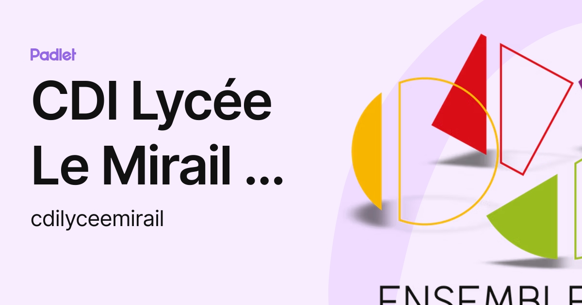 CDI Lycée Le Mirail - Bordeaux (cdilyceemirail) profile | Padlet
