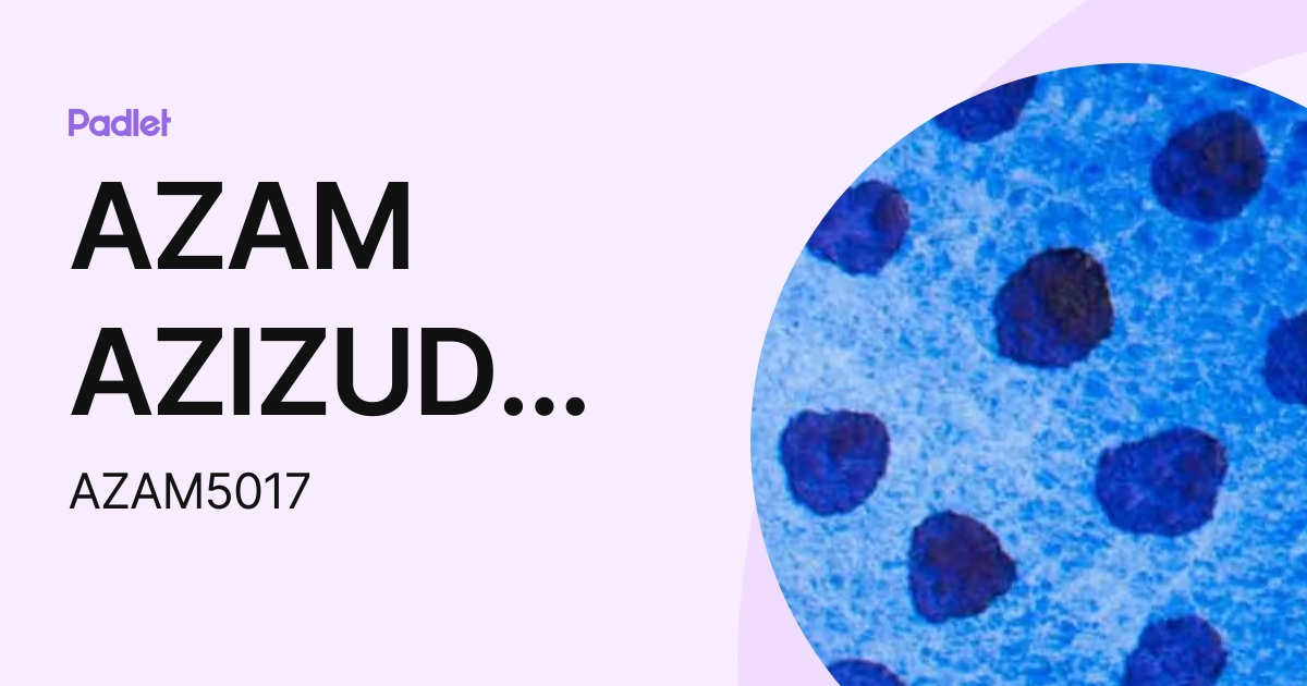 AZAM AZIZUDDIN BIN ABDUL AZIZ (AZAM5017) profile | Padlet