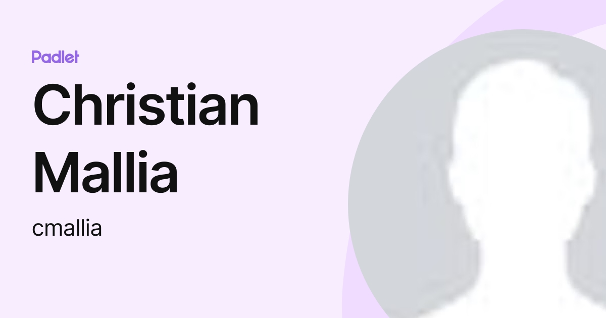 Christian Mallia (cmallia) profile | Padlet