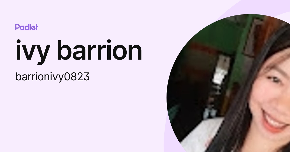 ivy barrion (barrionivy0823) profile | Padlet