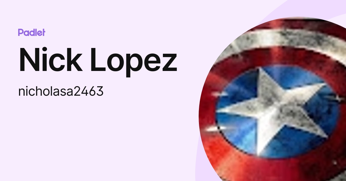Nick Lopez (nicholasa2463) profile | Padlet