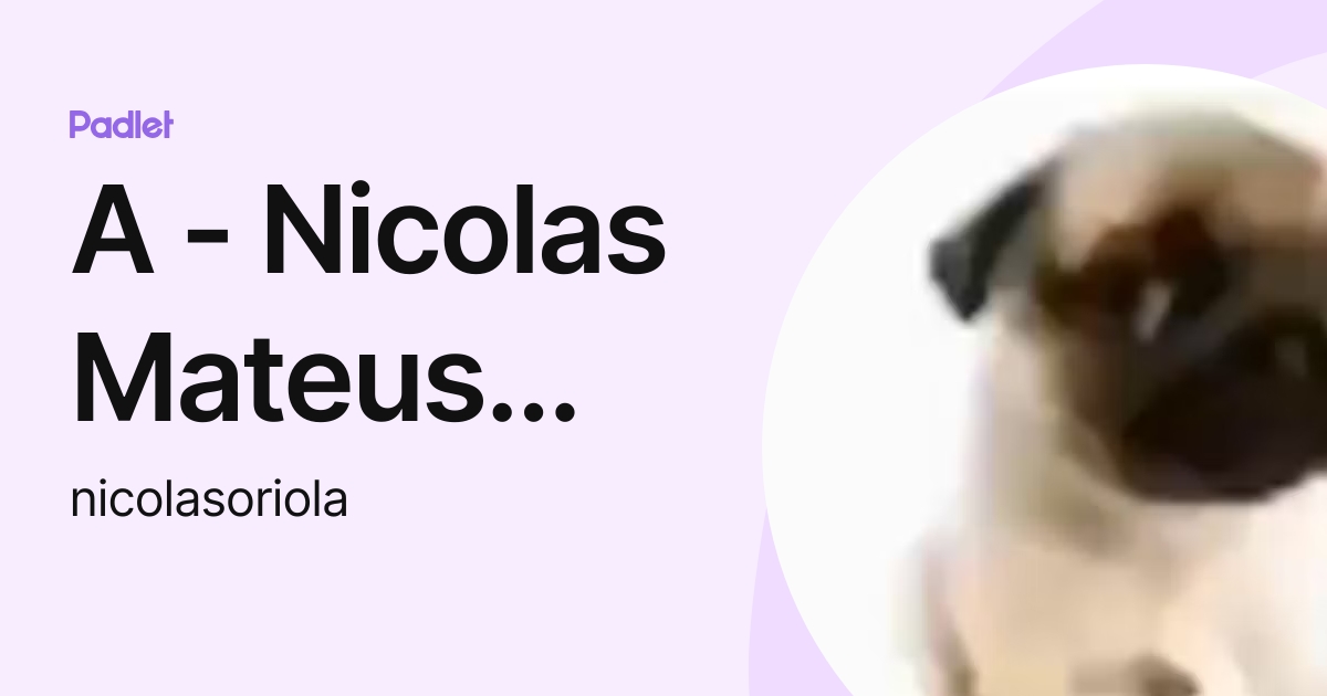 A - Nicolas Mateus Oriola (nicolasoriola) profile | Padlet