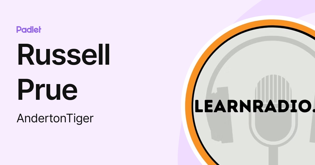 Russell Prue (AndertonTiger) profile | Padlet