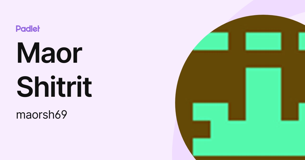 Maor Shitrit (maorsh69) profile | Padlet