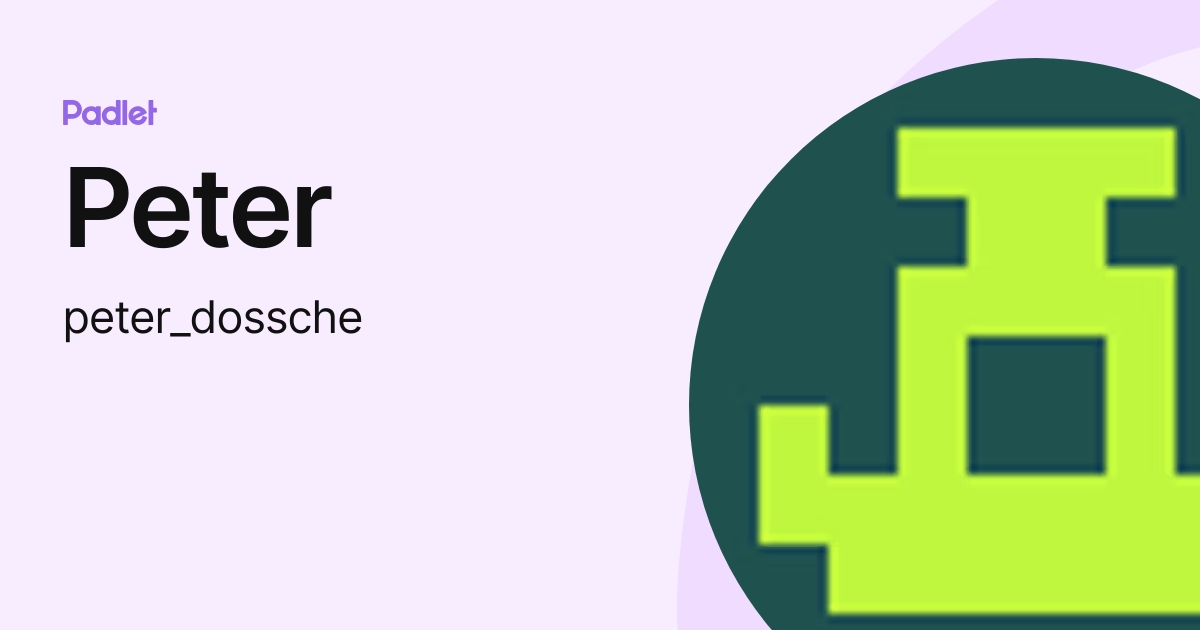 Peter (peter_dossche) profile | Padlet
