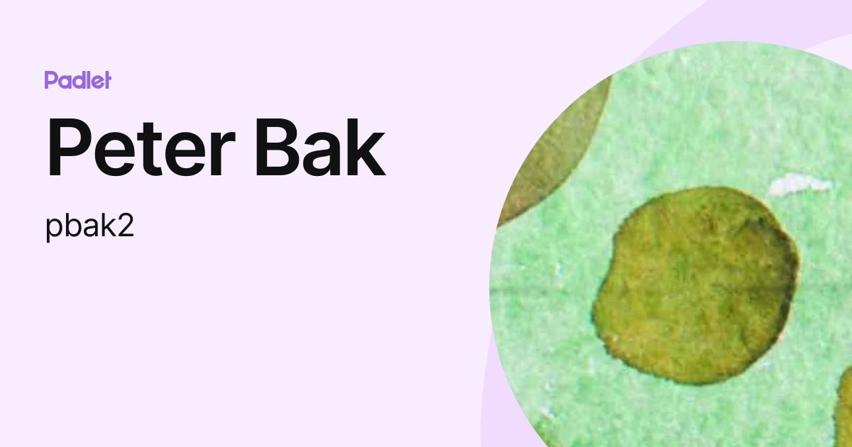 Peter Bak (pbak2) profile | Padlet