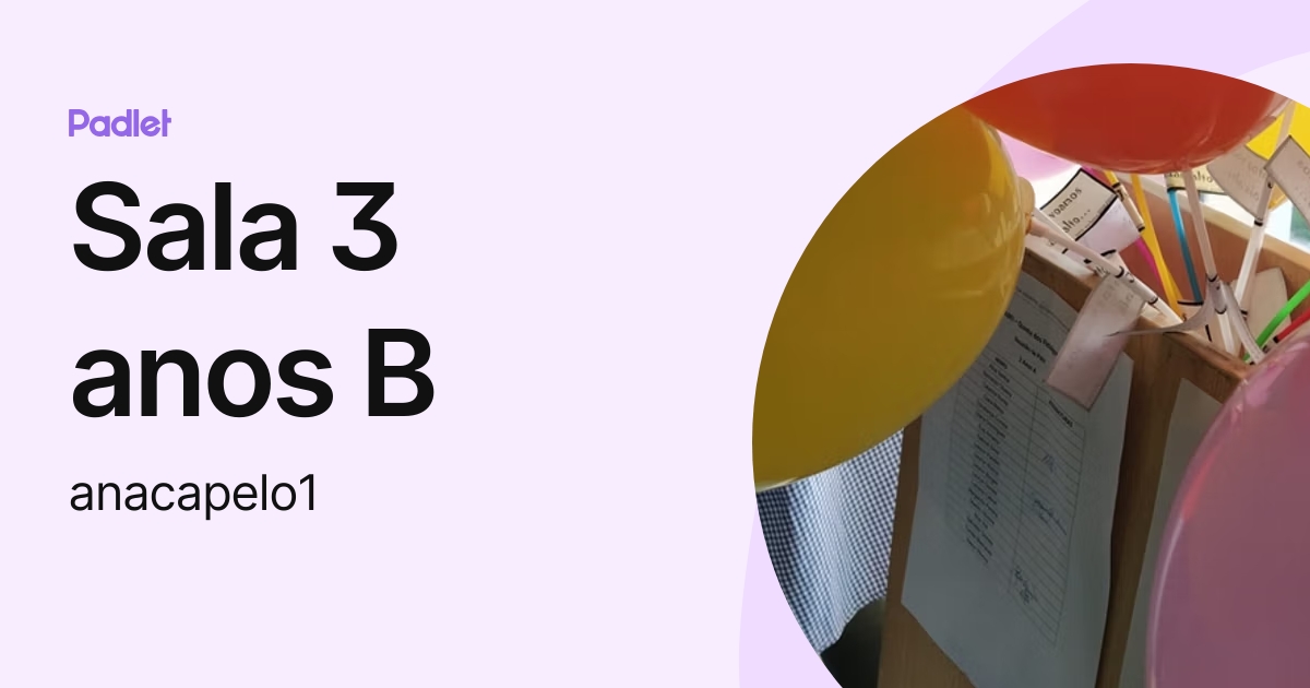 Sala 3 anos B (anacapelo1) profile | Padlet
