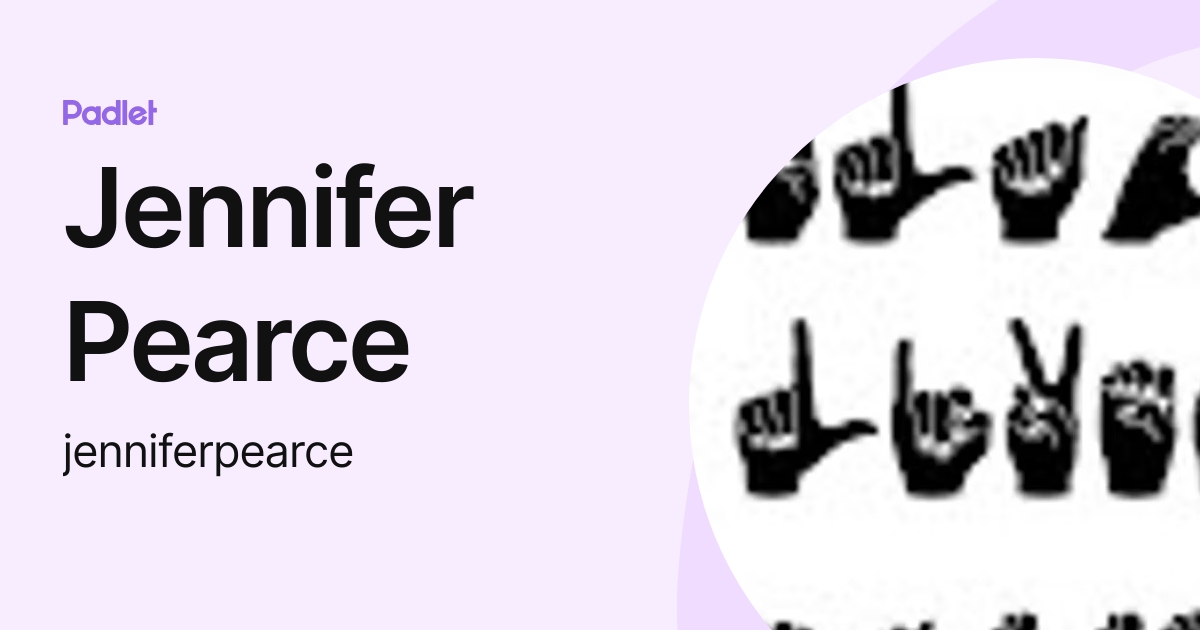 Jennifer Pearce (jenniferpearce) profile | Padlet
