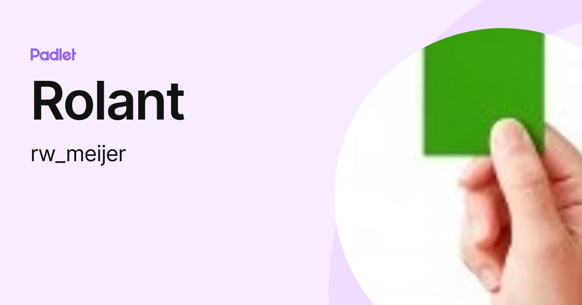 Rolant (rw_meijer) profile | Padlet