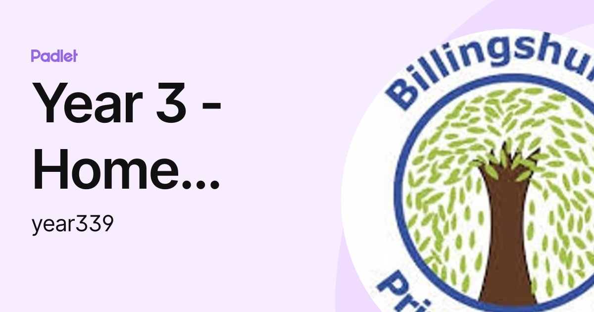 Year 3 - Home learning (year339) profile | Padlet