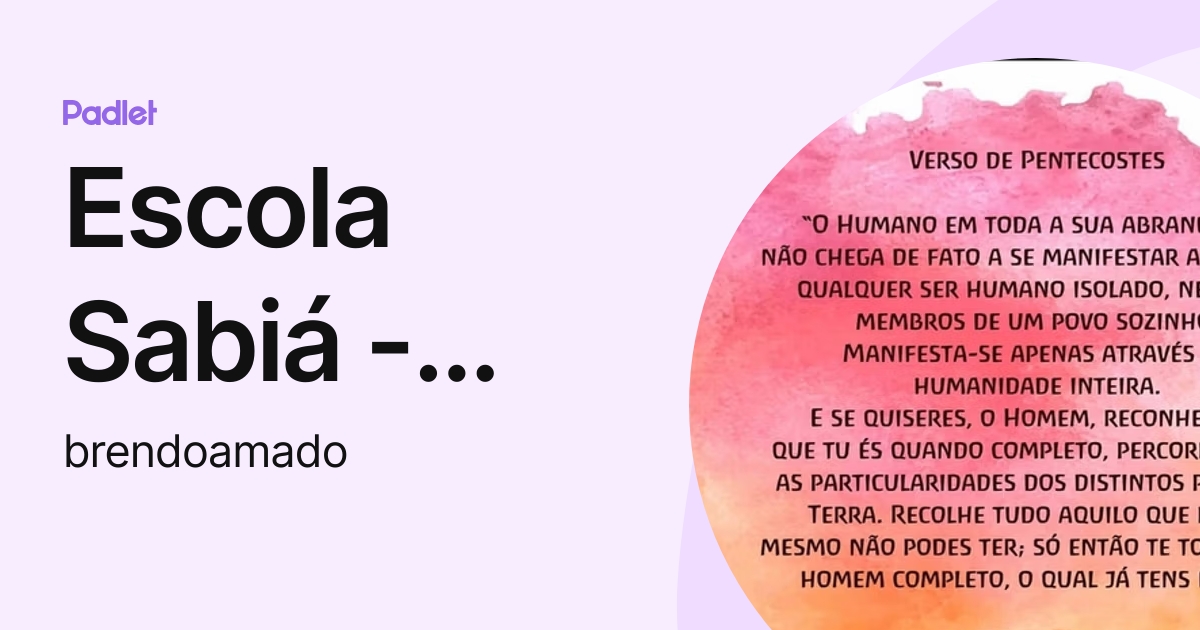 Escola Sabiá - Material Pedagógicos (brendoamado) profile | Padlet