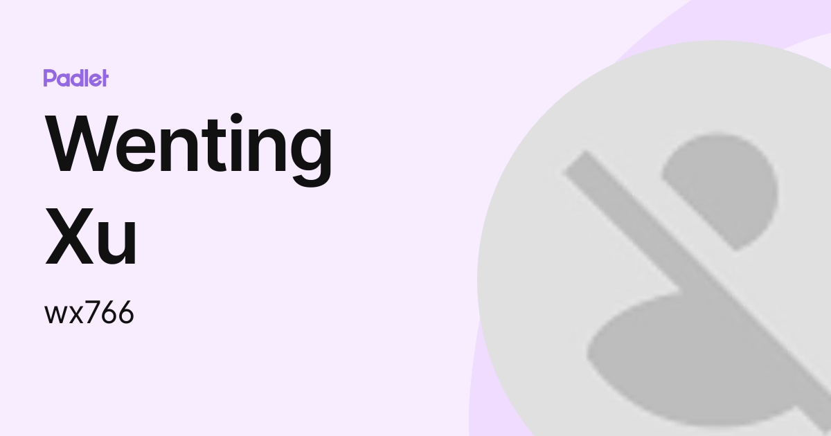 Wenting Xu (wx766) profile | Padlet
