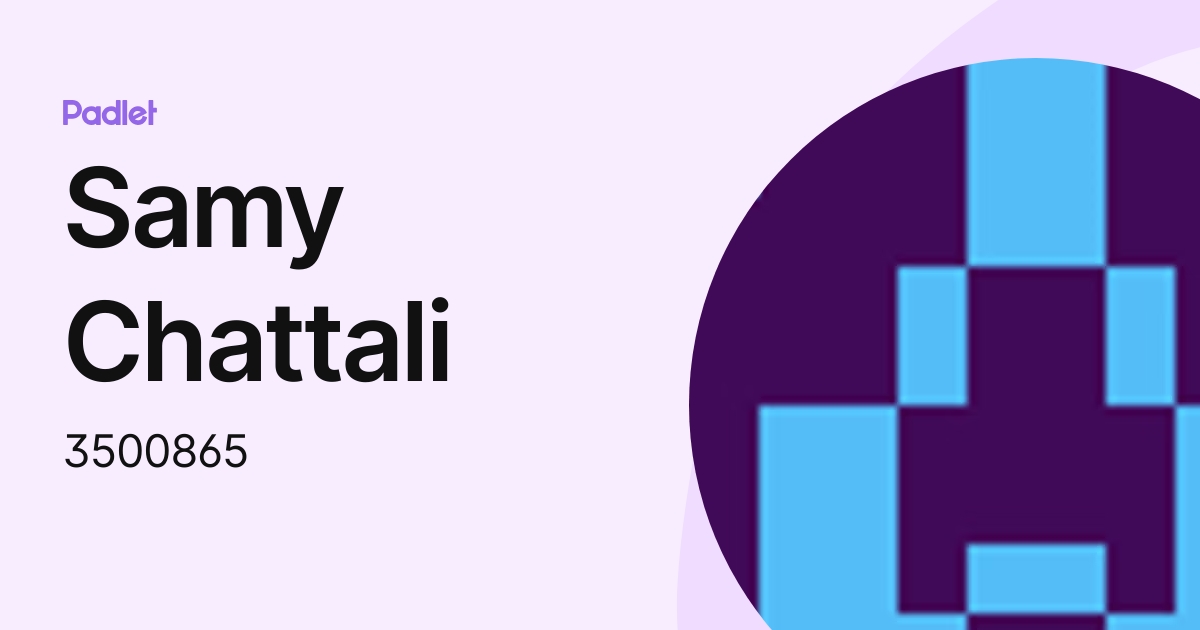 Samy Chattali (3500865) profile | Padlet