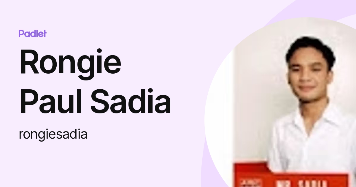 Rongie Paul Sadia (rongiesadia) profile | Padlet