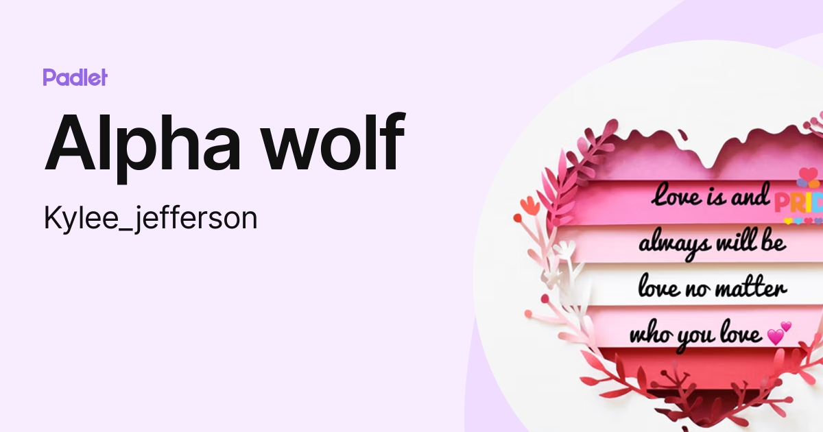 Alpha wolf (Kylee_jefferson) profile | Padlet