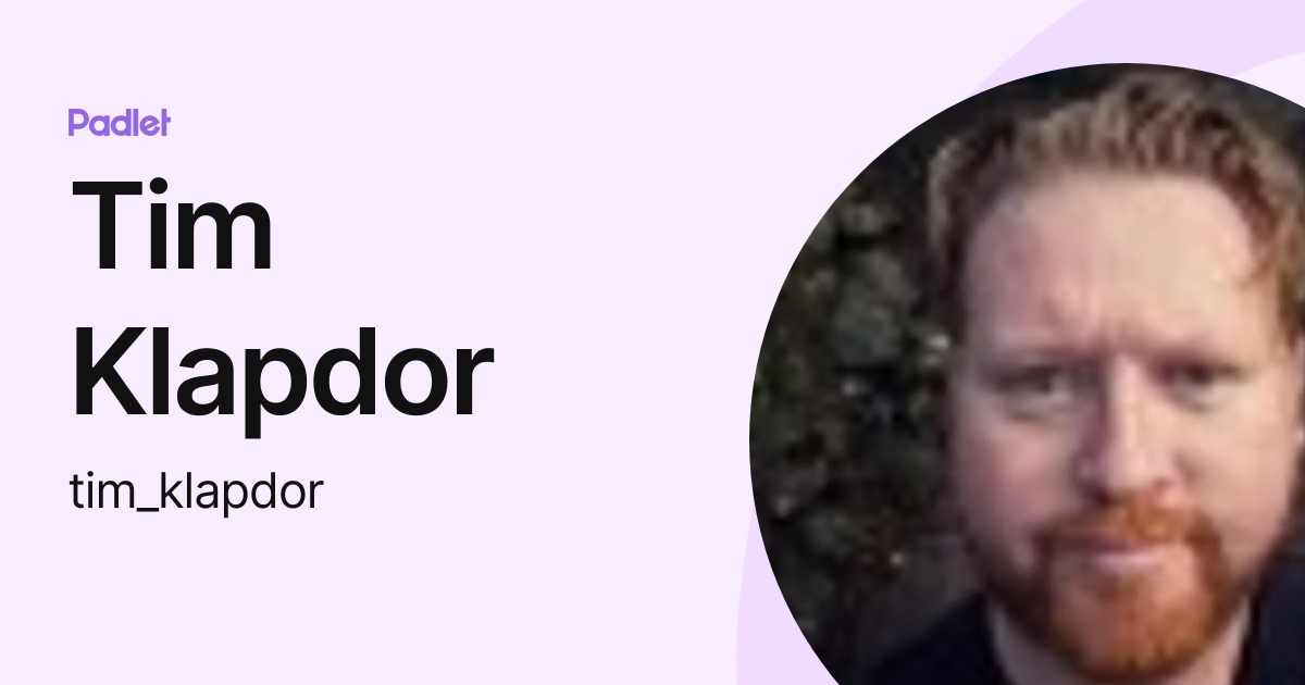 Tim Klapdor (tim_klapdor) profile | Padlet
