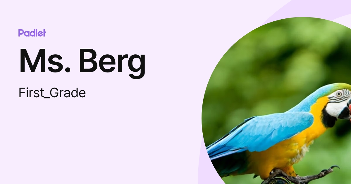 Ms. Berg (First_Grade) profile | Padlet
