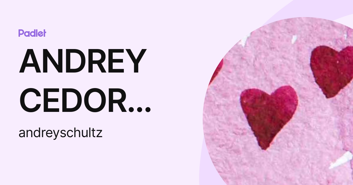 ANDREY CEDOR SCHULTZ - SANTO ANJO (andreyschultz) profile | Padlet