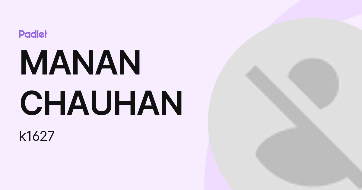 MANAN CHAUHAN (k1627) profile | Padlet